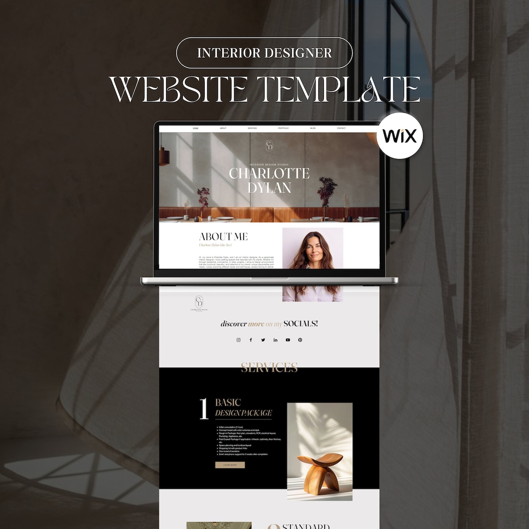 Interior Designer Website WIX Template | Interior Design Page WIX ...