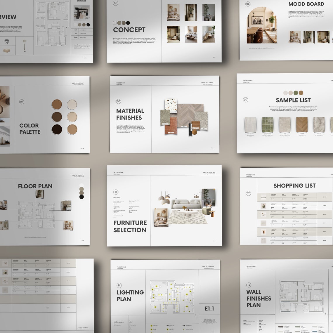 Interior Design Project Proposal Template | Mood Board, Shopping List ...