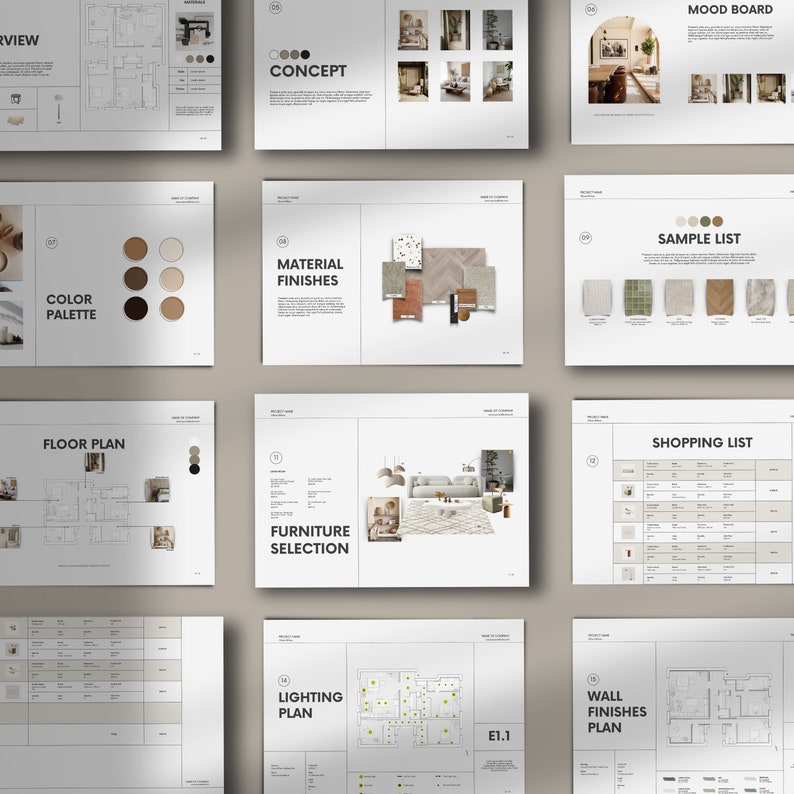 Interior Design Project Proposal Template Mood Board, Shopping List ...