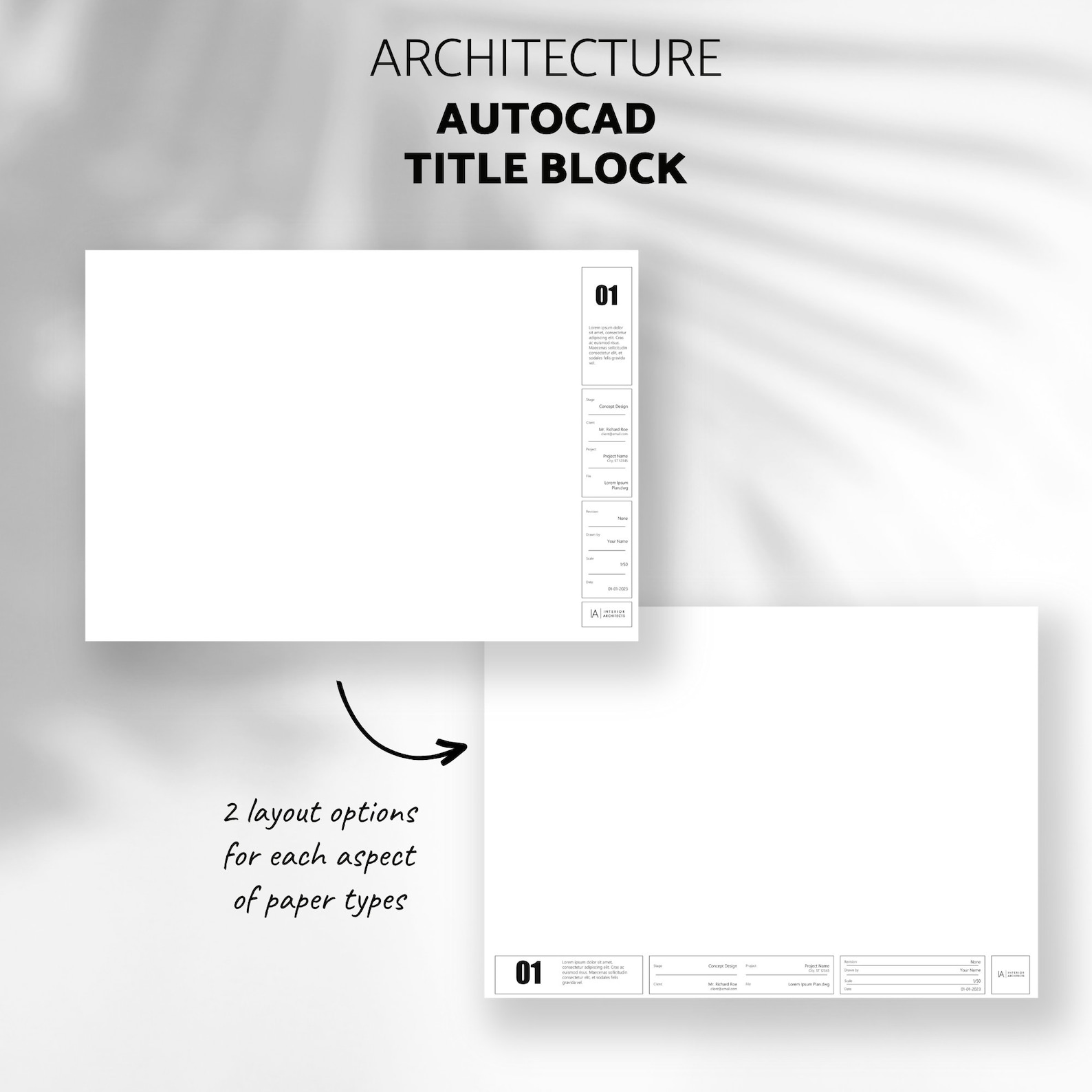 Modernist Architect Title Block Templates | Autocad Title Block ...