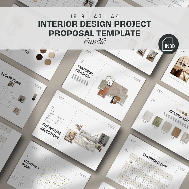 Interior Design Project Proposal Template, Mood Board, Shopping List ...