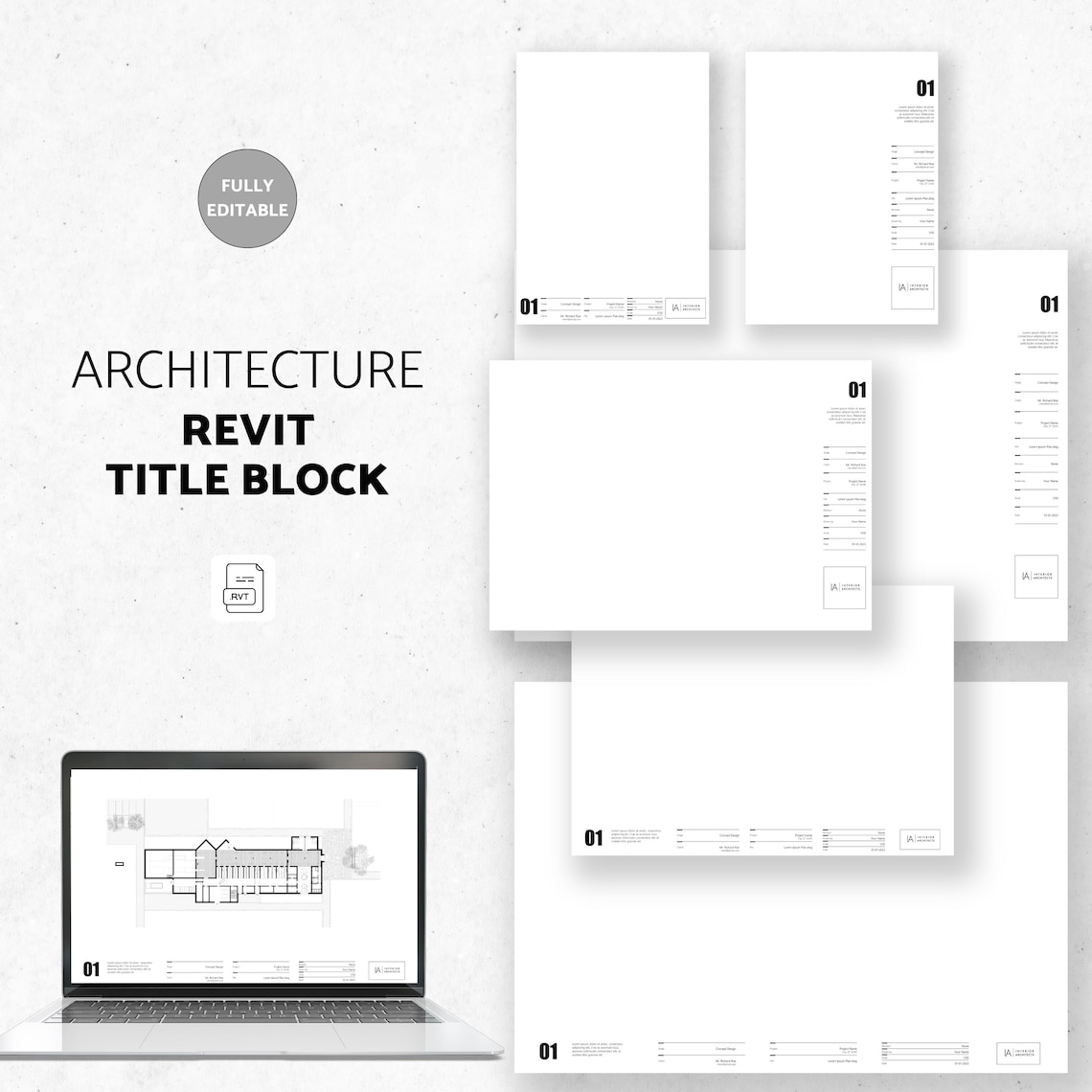 Minimalist Architect Title Block Templates | Revit Title Block Template ...
