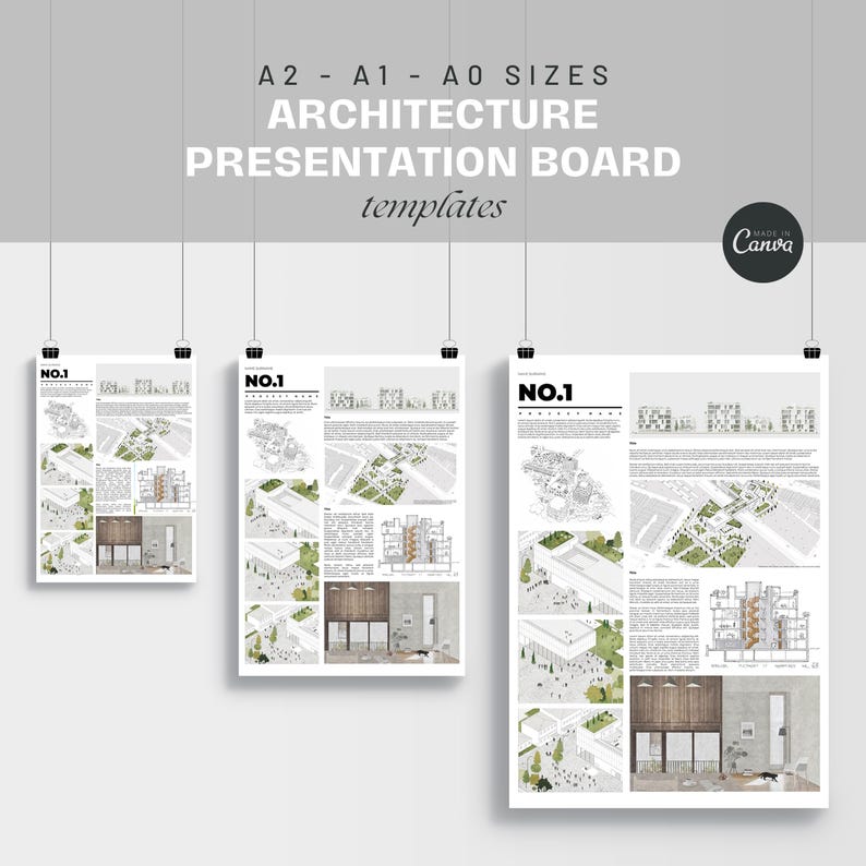 Architecture Board Canva Template A2 A1 A0 | Portfolio Layout | Design ...