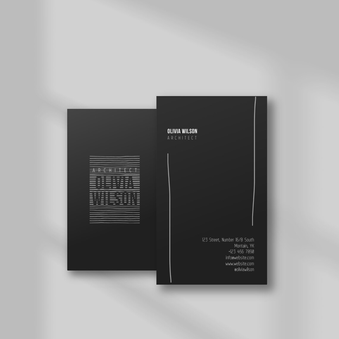 Architect Business Card Canva Template | Custom Business Card Template ...