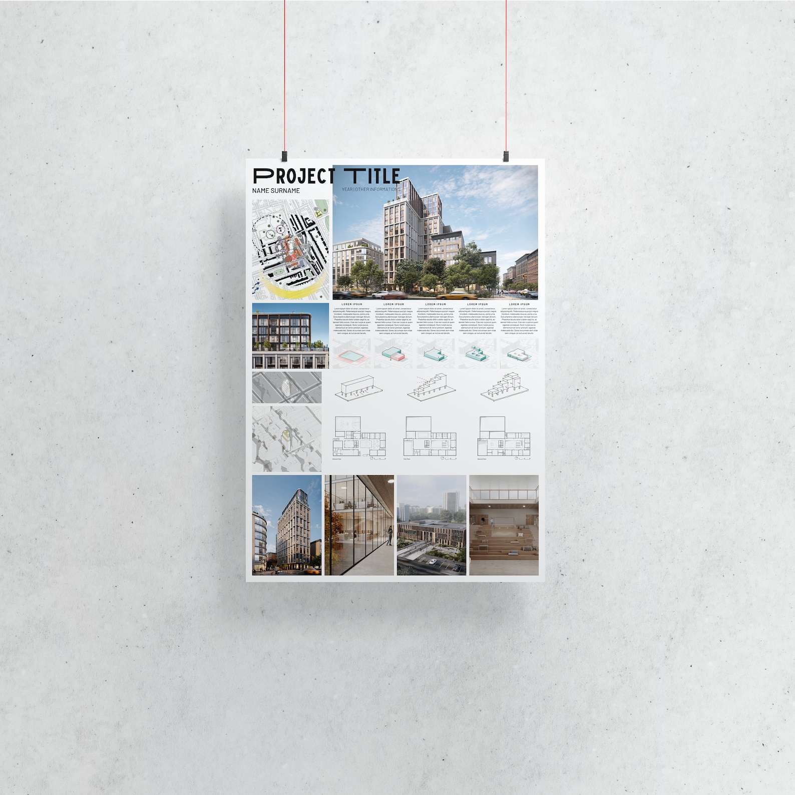 Architecture Presentation Board Templates Canva A0 Presentation Board Layout Template Etsy