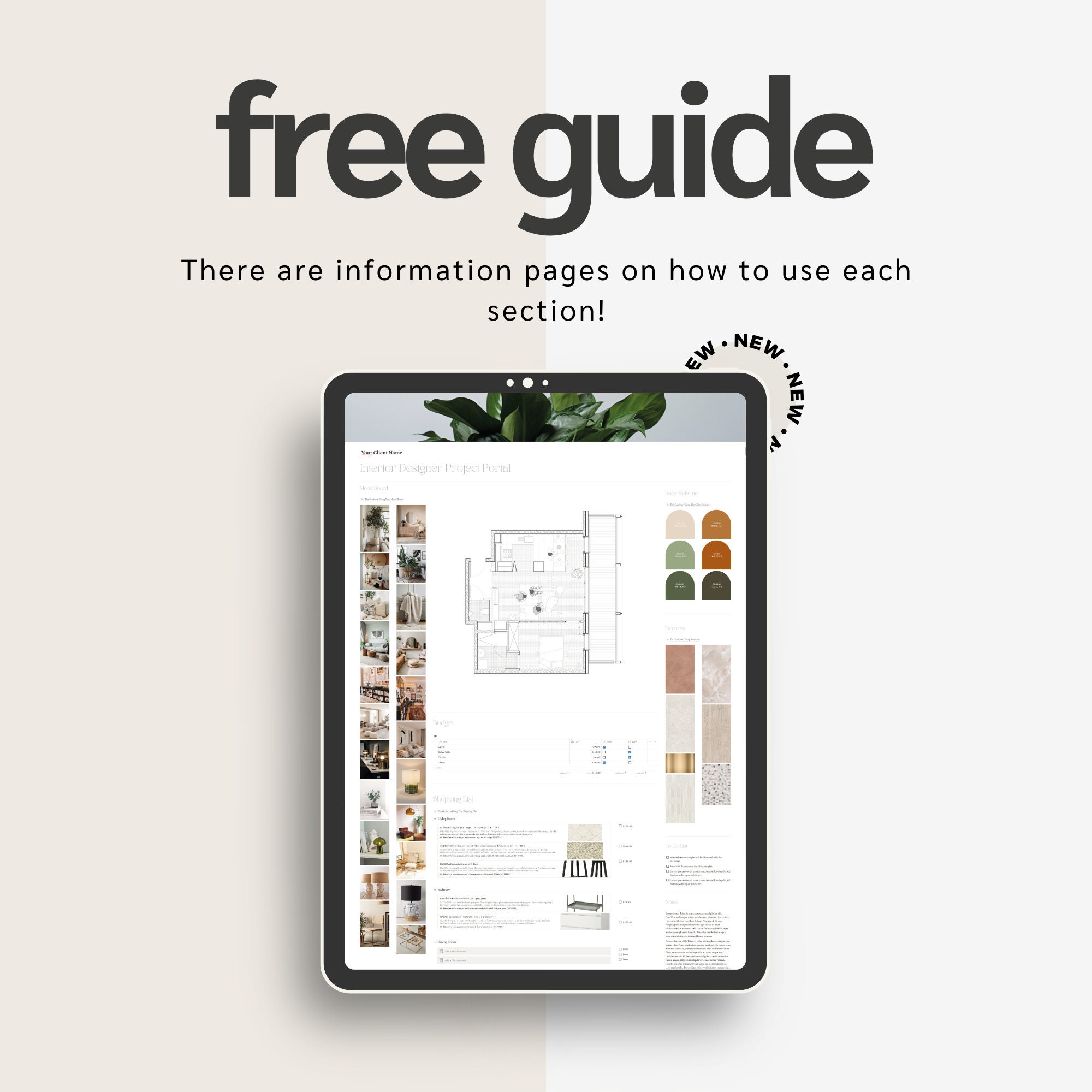 Interior Designer Notion Template | Notion Planner for Interior ...