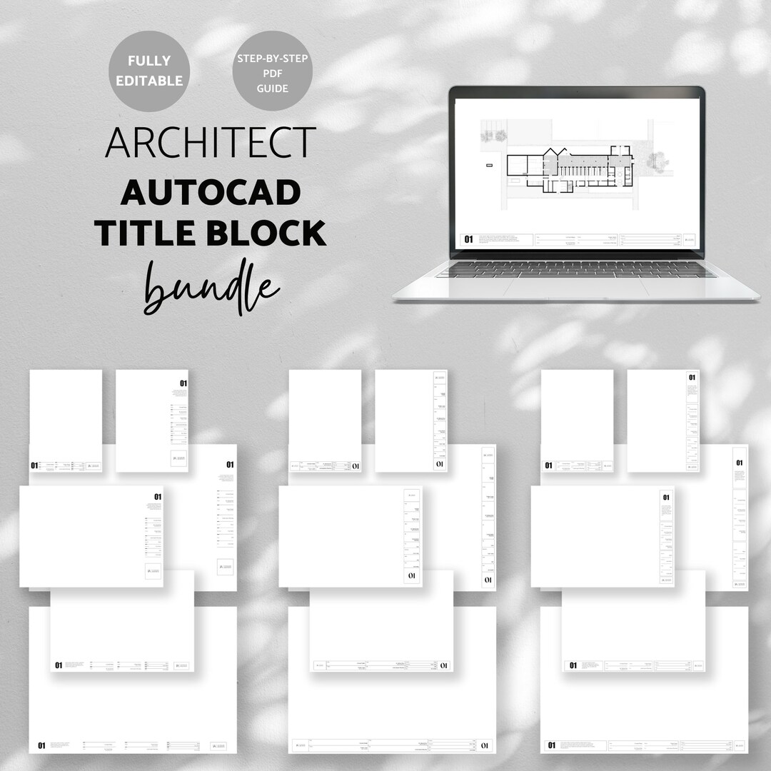 Interior Architect Title Block Templates Bundle | Autocad Title Block ...