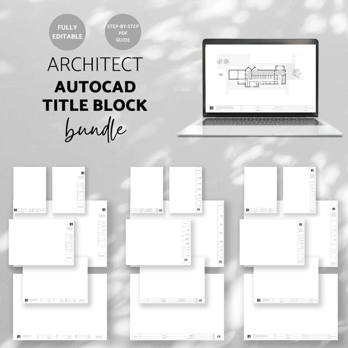 Interior Architect Title Block Templates Bundle | Autocad Title Block ...
