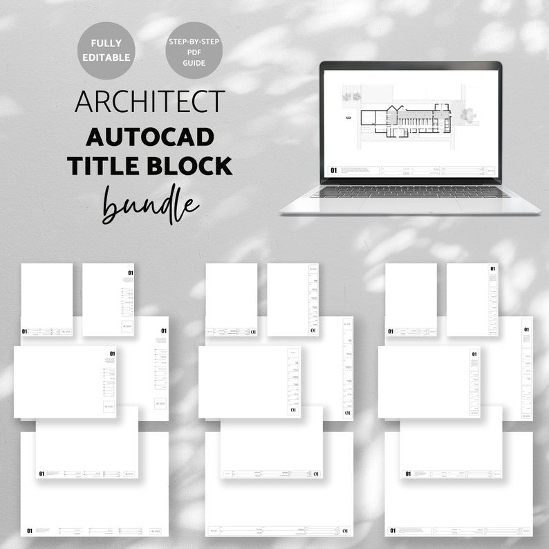 Interior Architect Title Block Templates Bundle | Autocad Title Block ...