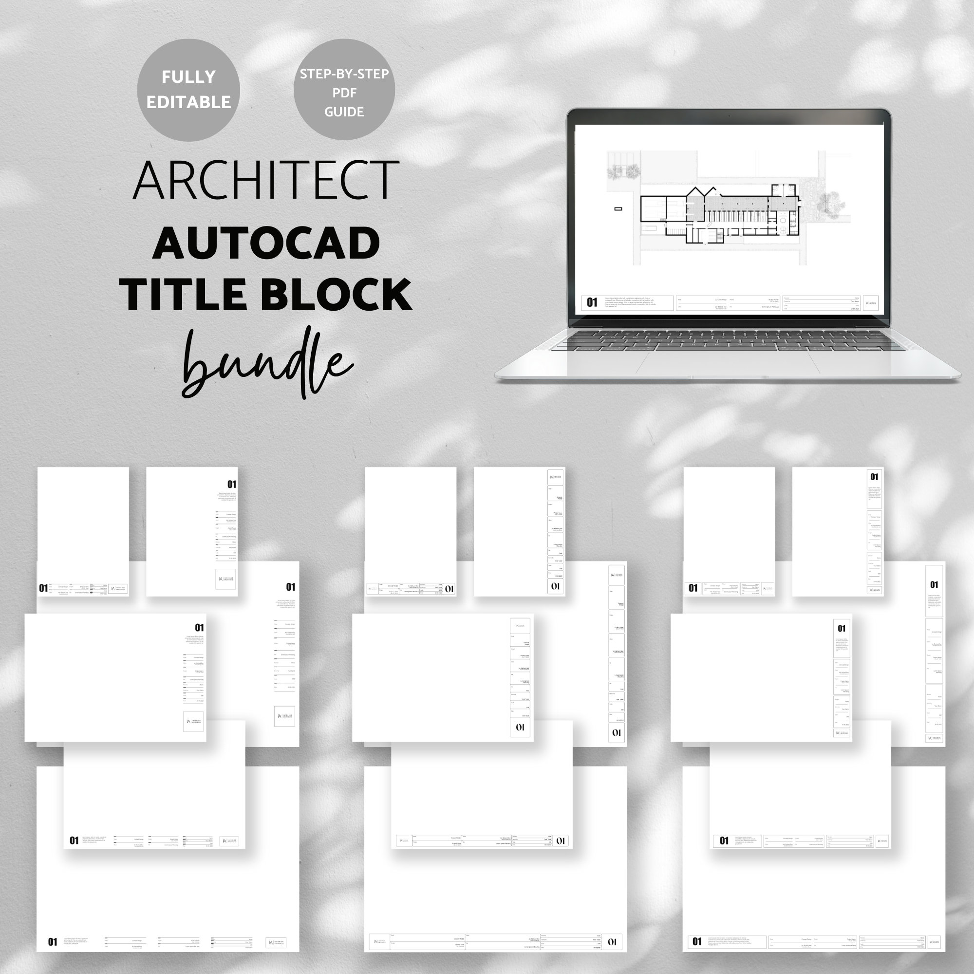 Interior Architect Title Block Templates Bundle | Autocad Title Block ...