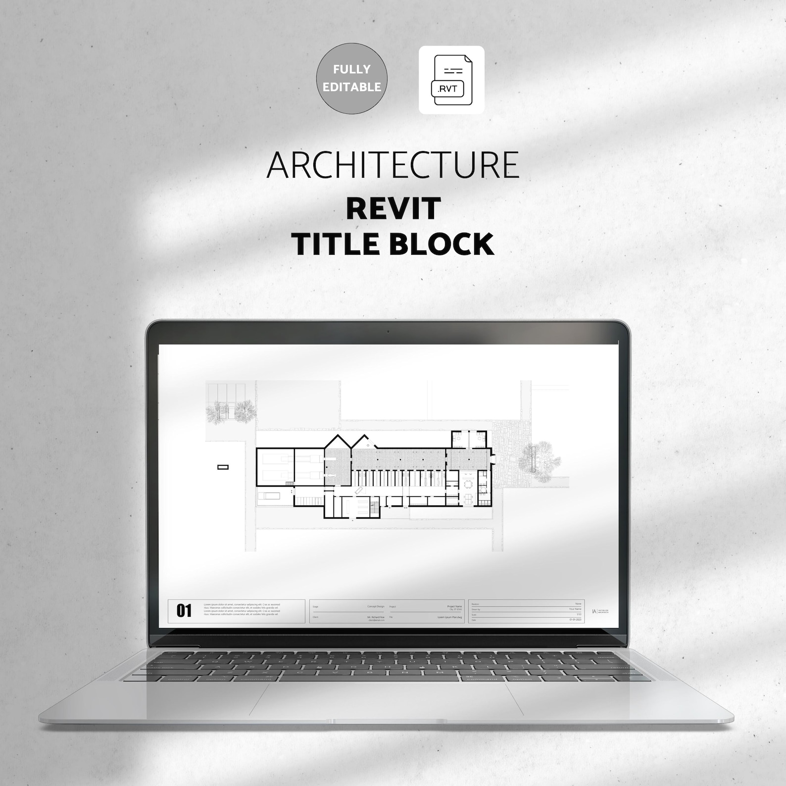 Modernist Architect Title Block Templates | Revit Title Block Template ...