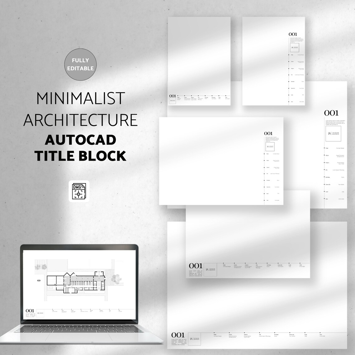 Minimalist Architect Title Block Templates | Autocad Title Block ...