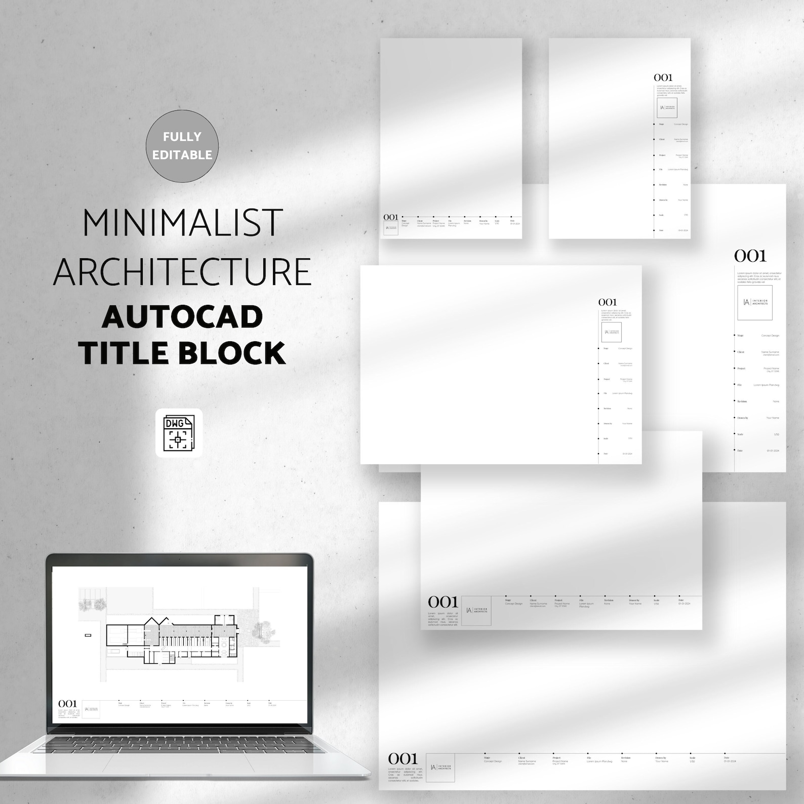 Minimalist Architect Title Block Templates | Autocad Title Block ...