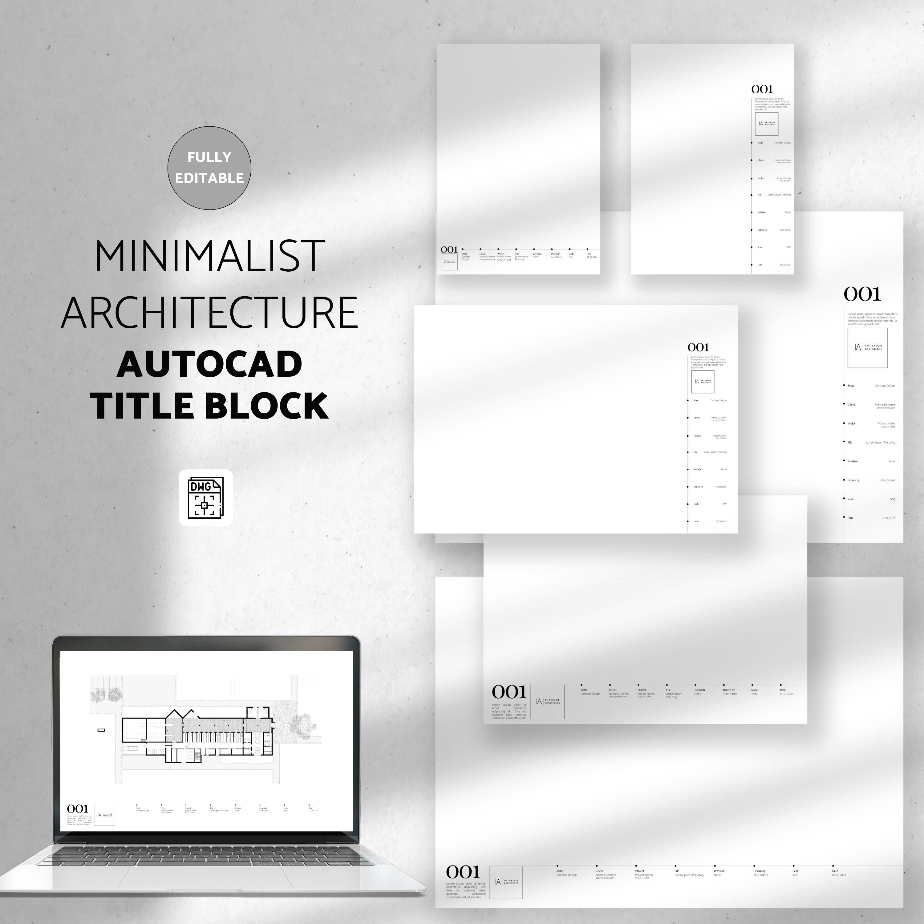 Minimalist Architect Title Block Templates Autocad Title Block