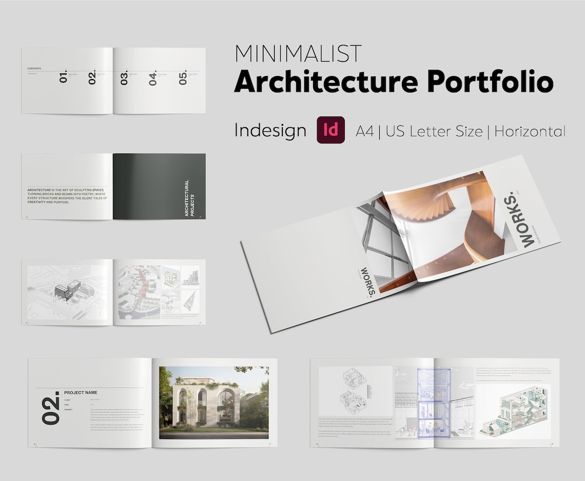 Minimalist Portfolio Template A4, Indesign Portfolio Layout ...