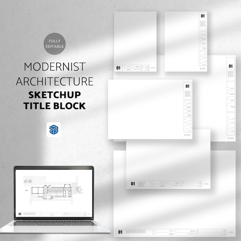 Modernist Architect Title Block Templates | Sketchup Title Block ...