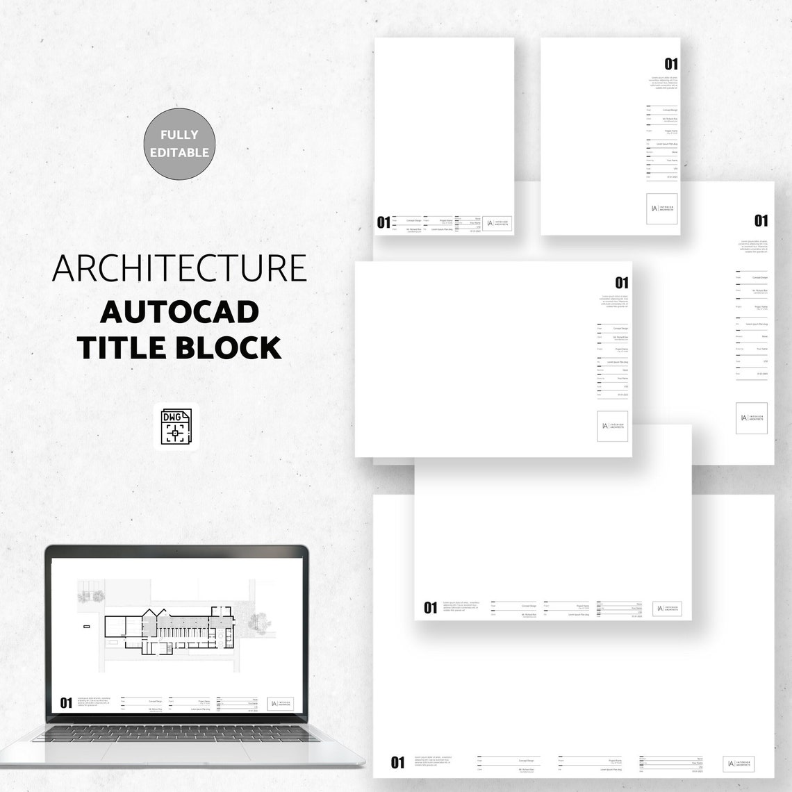 Minimalist Architect Title Block Templates | Autocad Title Block ...