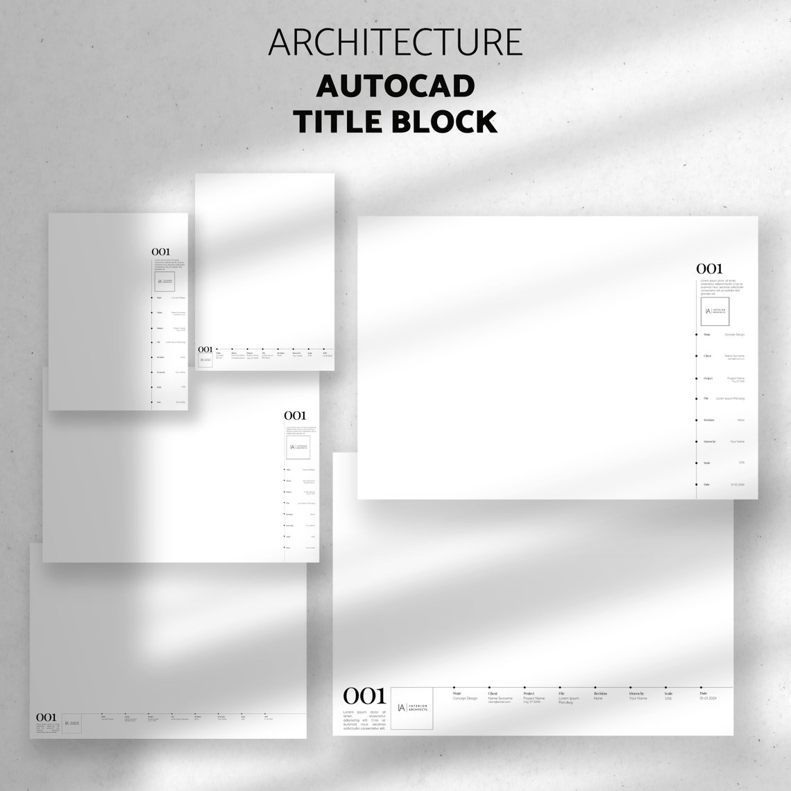 Minimalist Architect Title Block Templates | Autocad Title Block ...