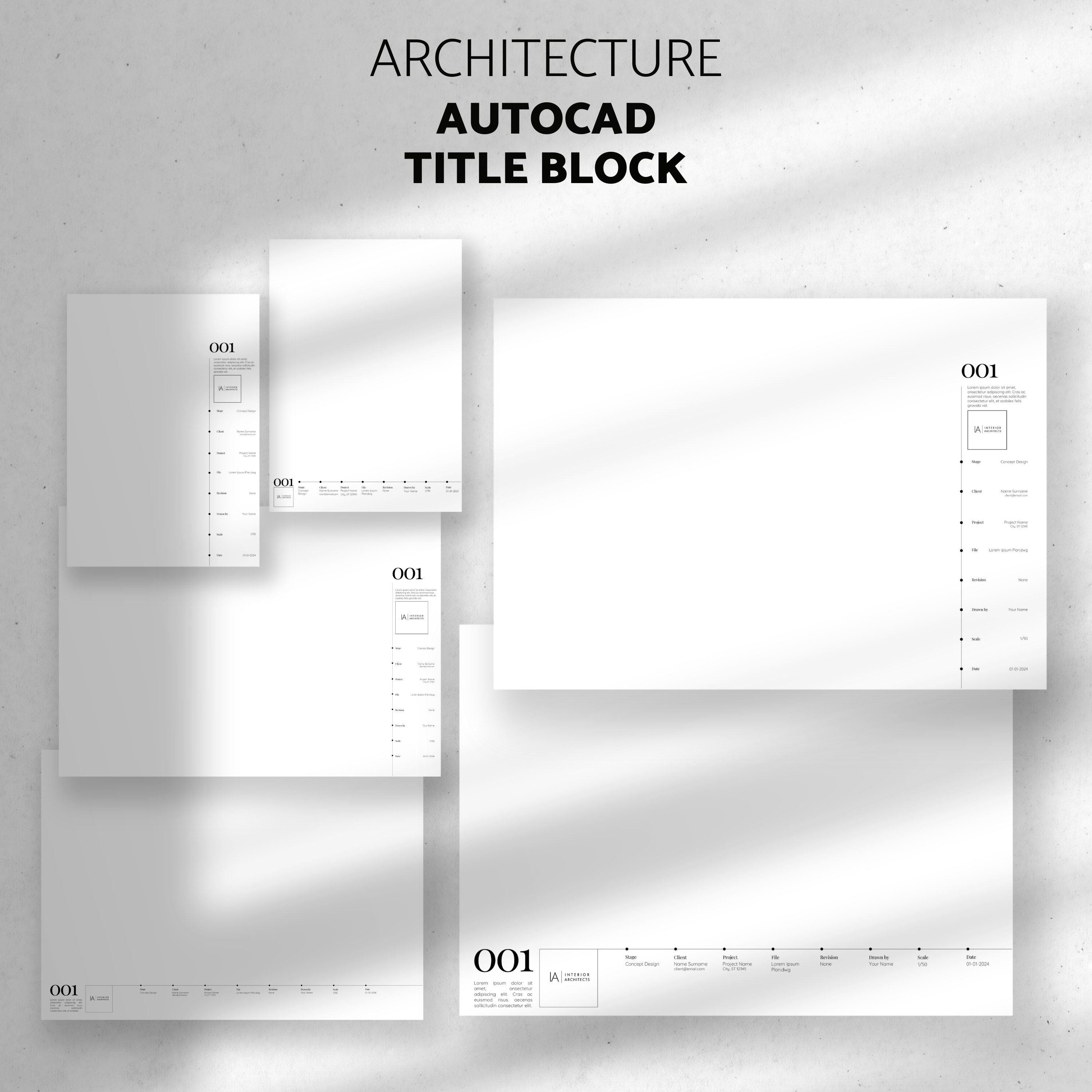 Minimalist Architect Title Block Templates | Autocad Title Block ...
