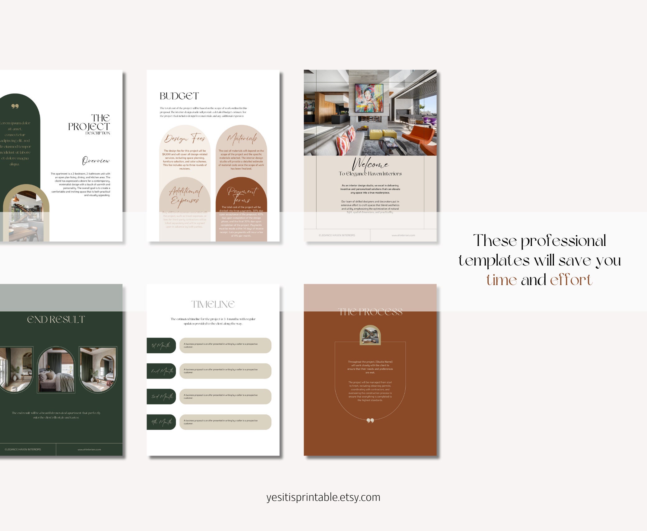 Interior Design Project Proposal | Client Project Editable Canva ...