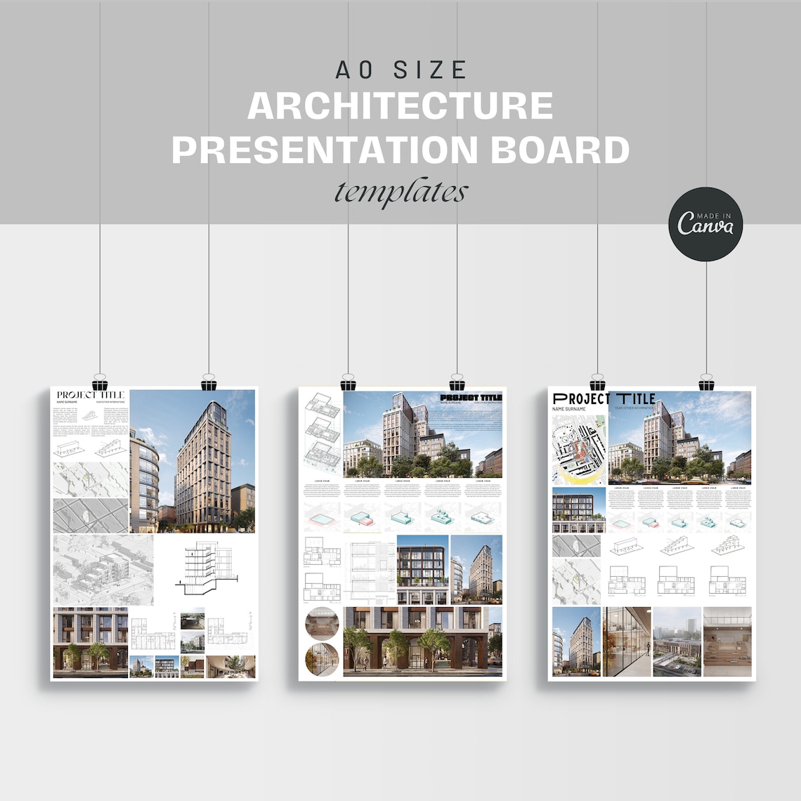 Architecture Presentation Board Templates | Canva A0 Presentation Board ...