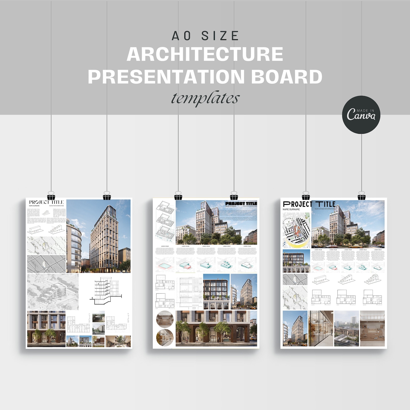 Architecture Presentation Board Templates Canva A0 Presentation Board ...