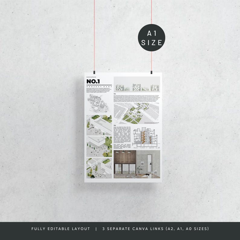 Architecture Board Canva Template A2 A1 A0 | Portfolio Layout | Design ...