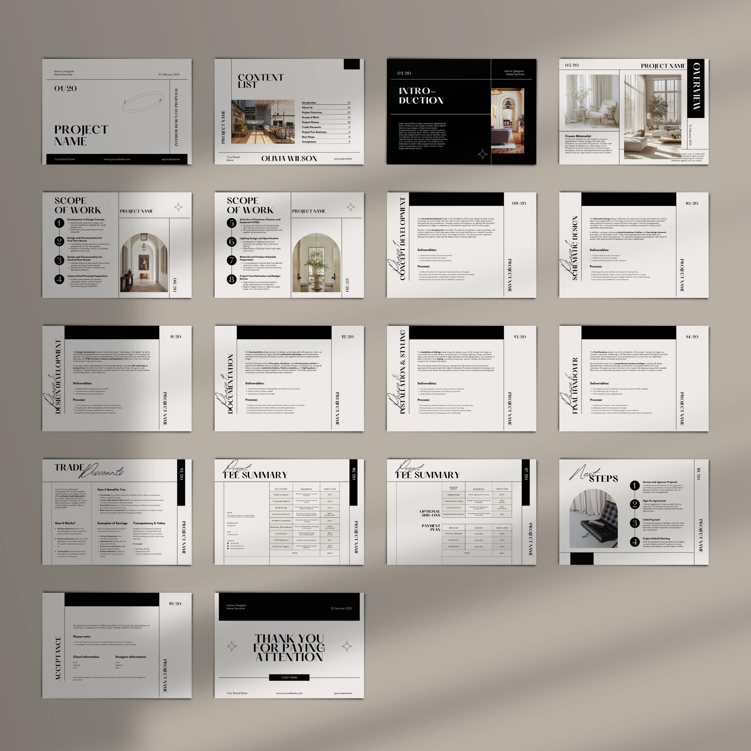 Interior Design Fee Proposal Template | Project Presentation ...