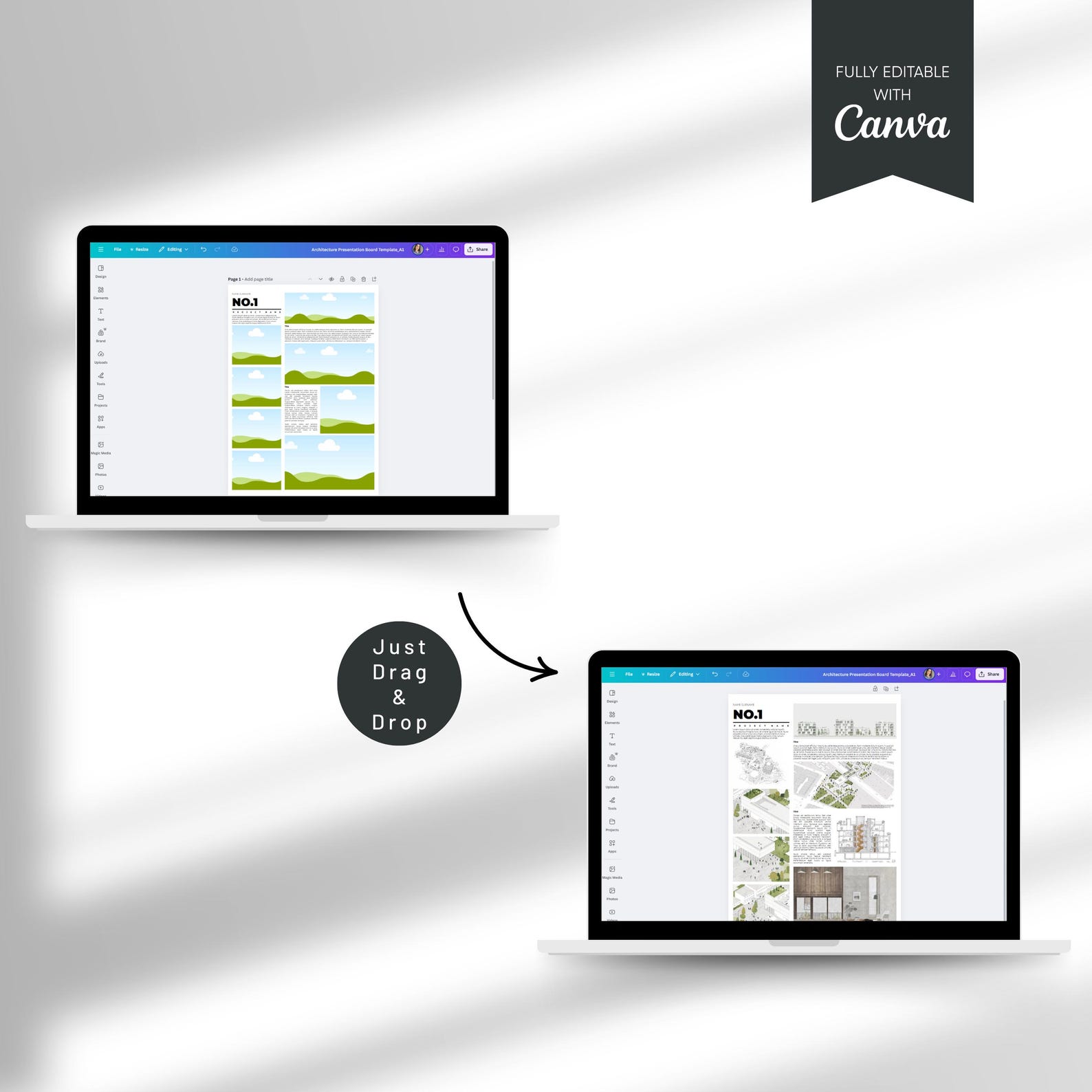Architecture Board Canva Template A2 A1 A0 | Portfolio Layout | Design ...