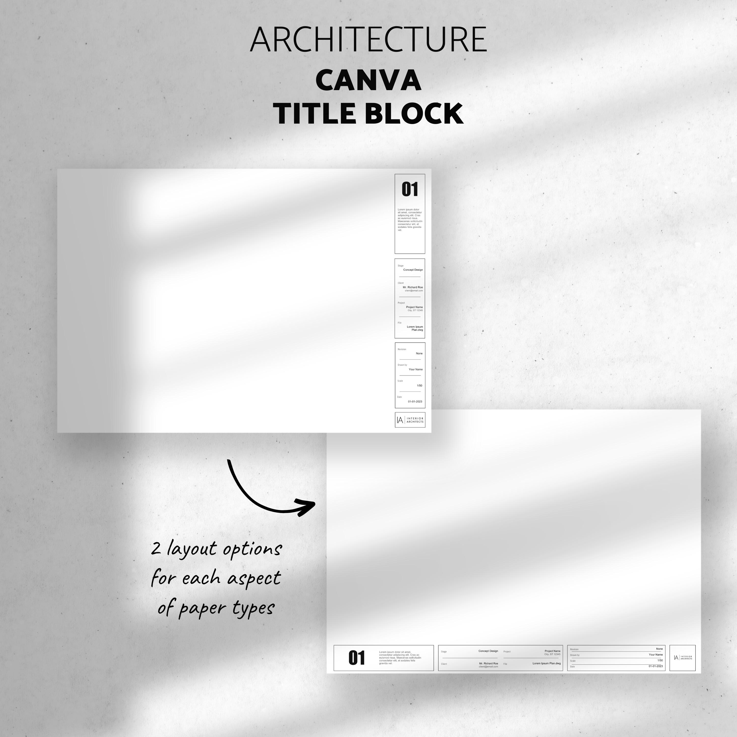 Modernist Architect Title Block Templates | Canva Title Block Template ...