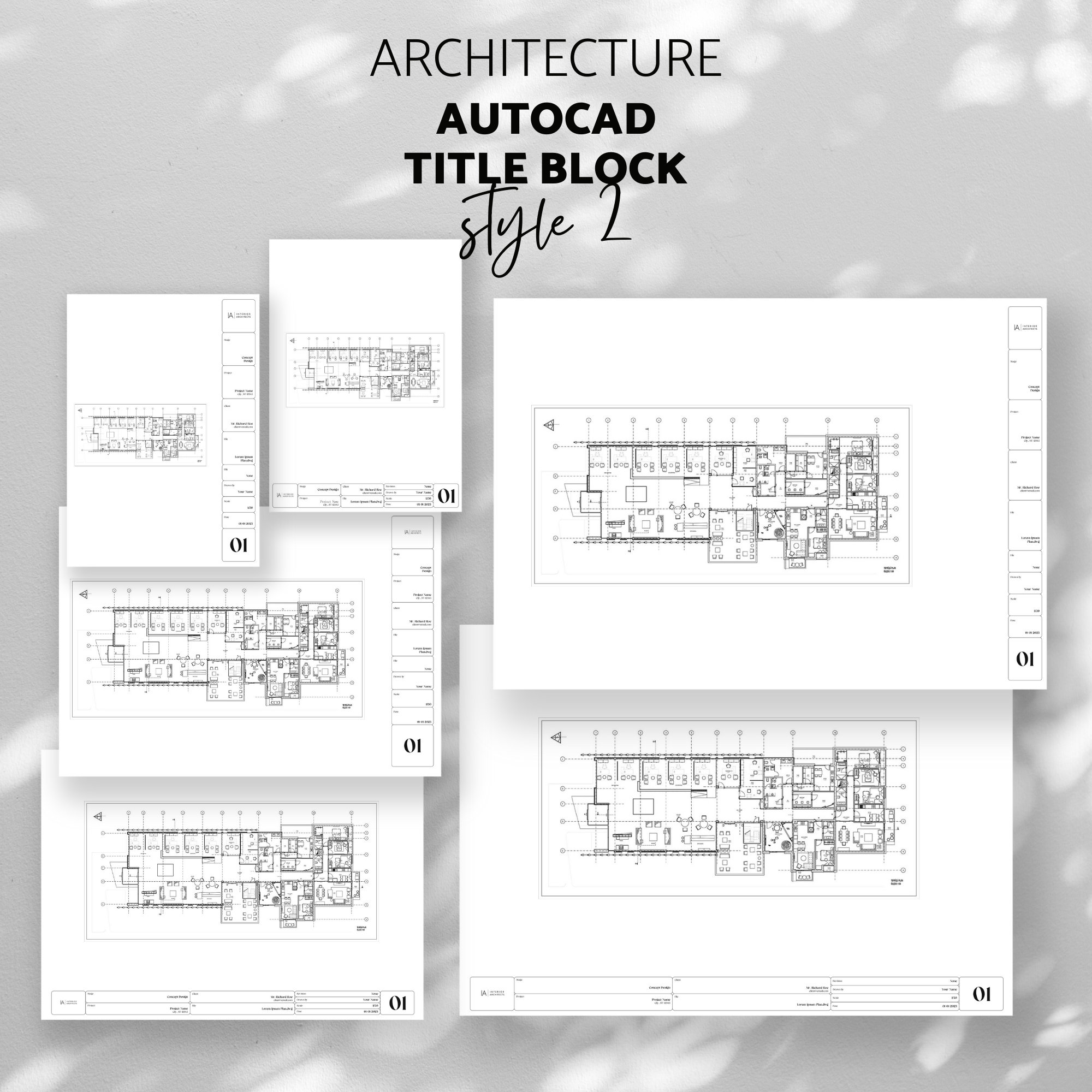 Interior Architect Title Block Templates Bundle | Autocad Title Block ...