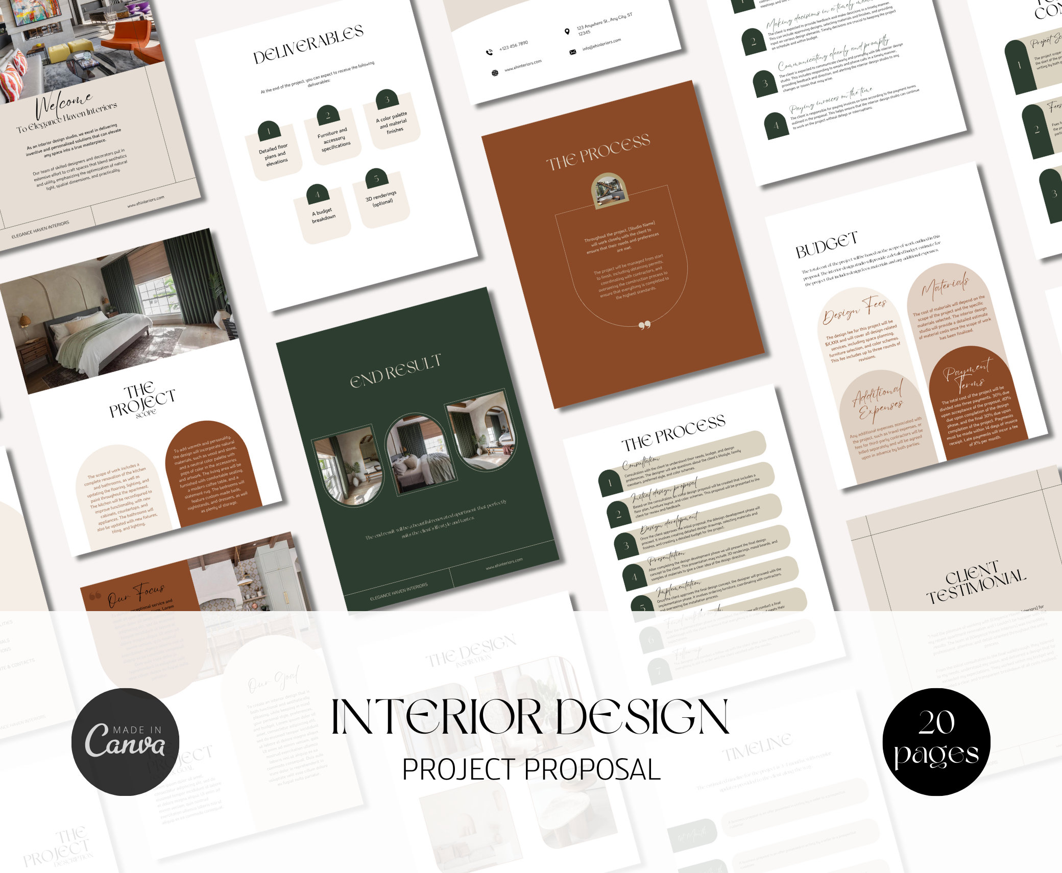 Interior Design Project Proposal | Client Project Editable Canva ...
