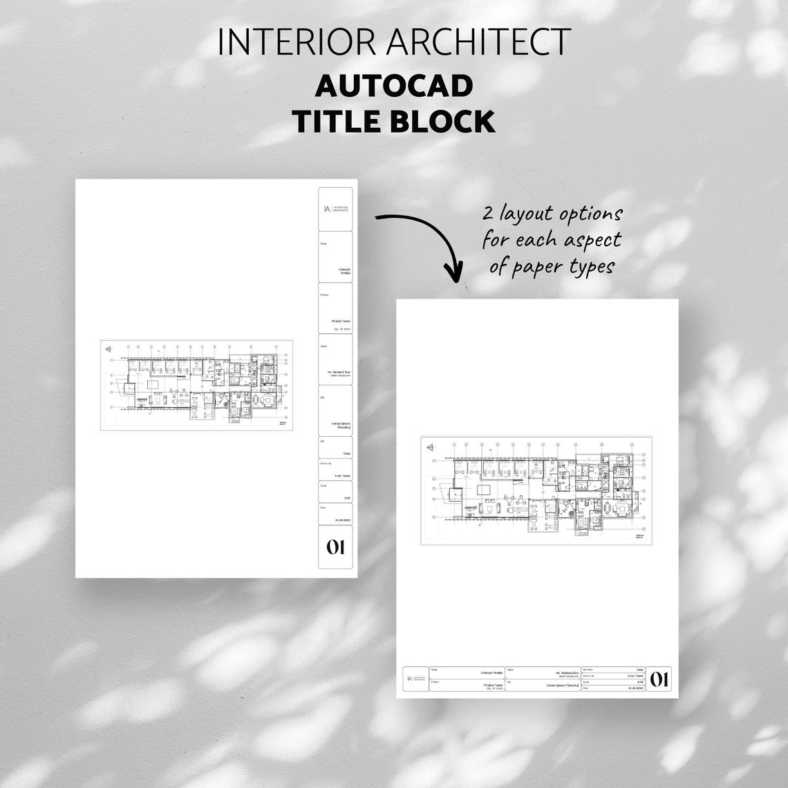 Interior Architect Title Block Templates Bundle Autocad Title Block ...