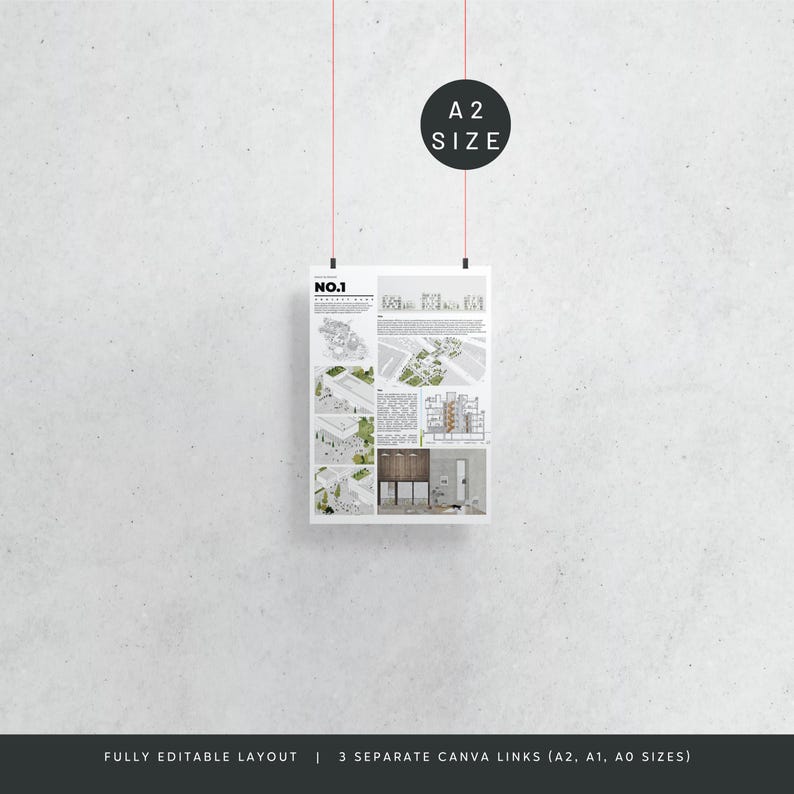 Architecture Board Canva Template A2 A1 A0 | Portfolio Layout | Design ...