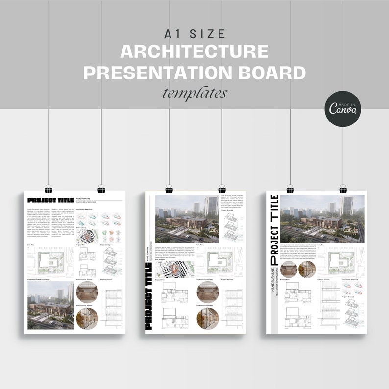 Architecture Presentation Board Templates | Canva A1 Presentation Board ...