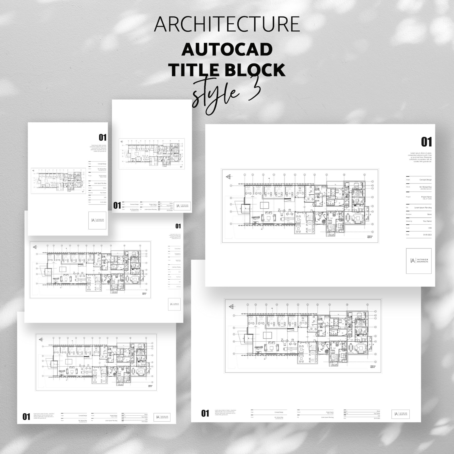Interior Architect Title Block Templates Bundle Autocad Title Block ...
