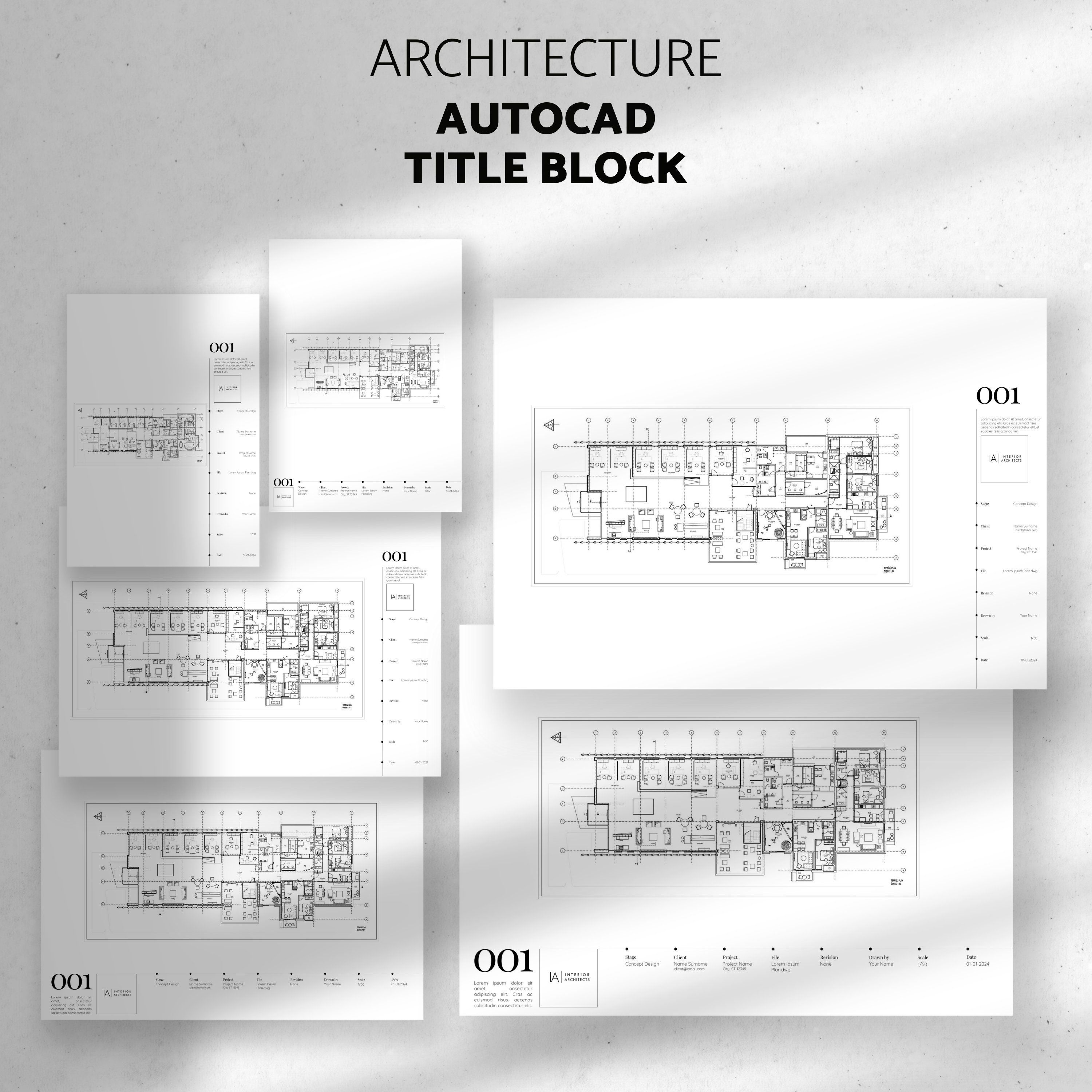 Minimalist Architect Title Block Templates | Autocad Title Block ...