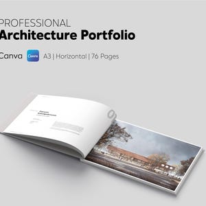 Professional A3 Portfolio Template | Canva Architecture Portfolio A3 ...