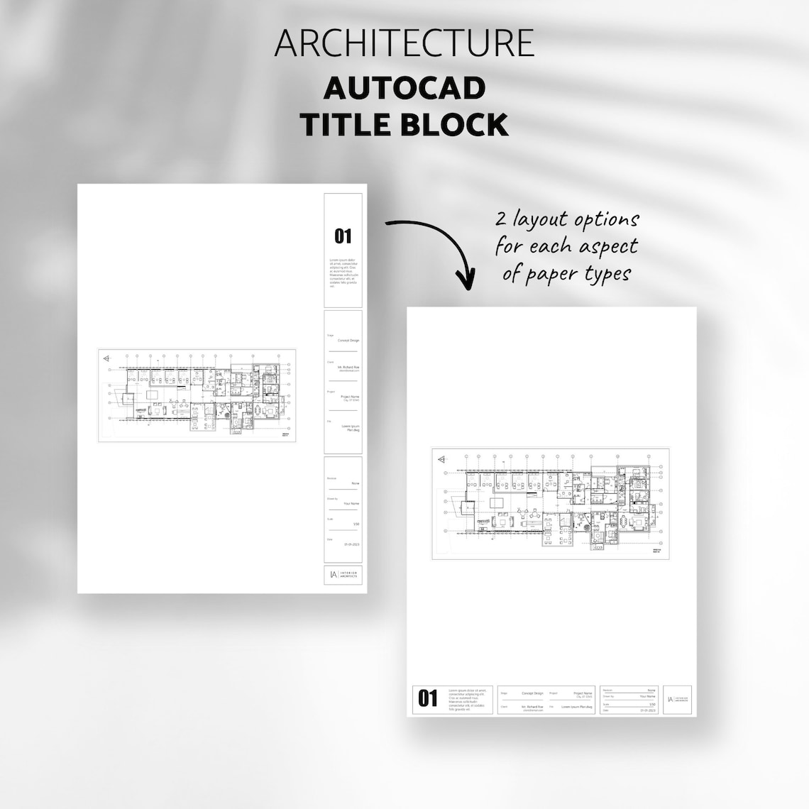 Modernist Architect Title Block Templates | Autocad Title Block ...