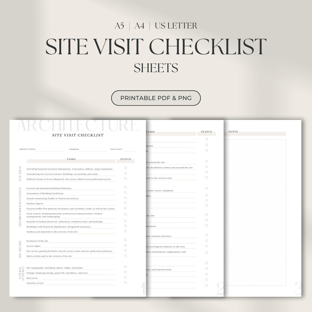 Architecture Site Analysis Site Visit Checklist | Architecture Project ...