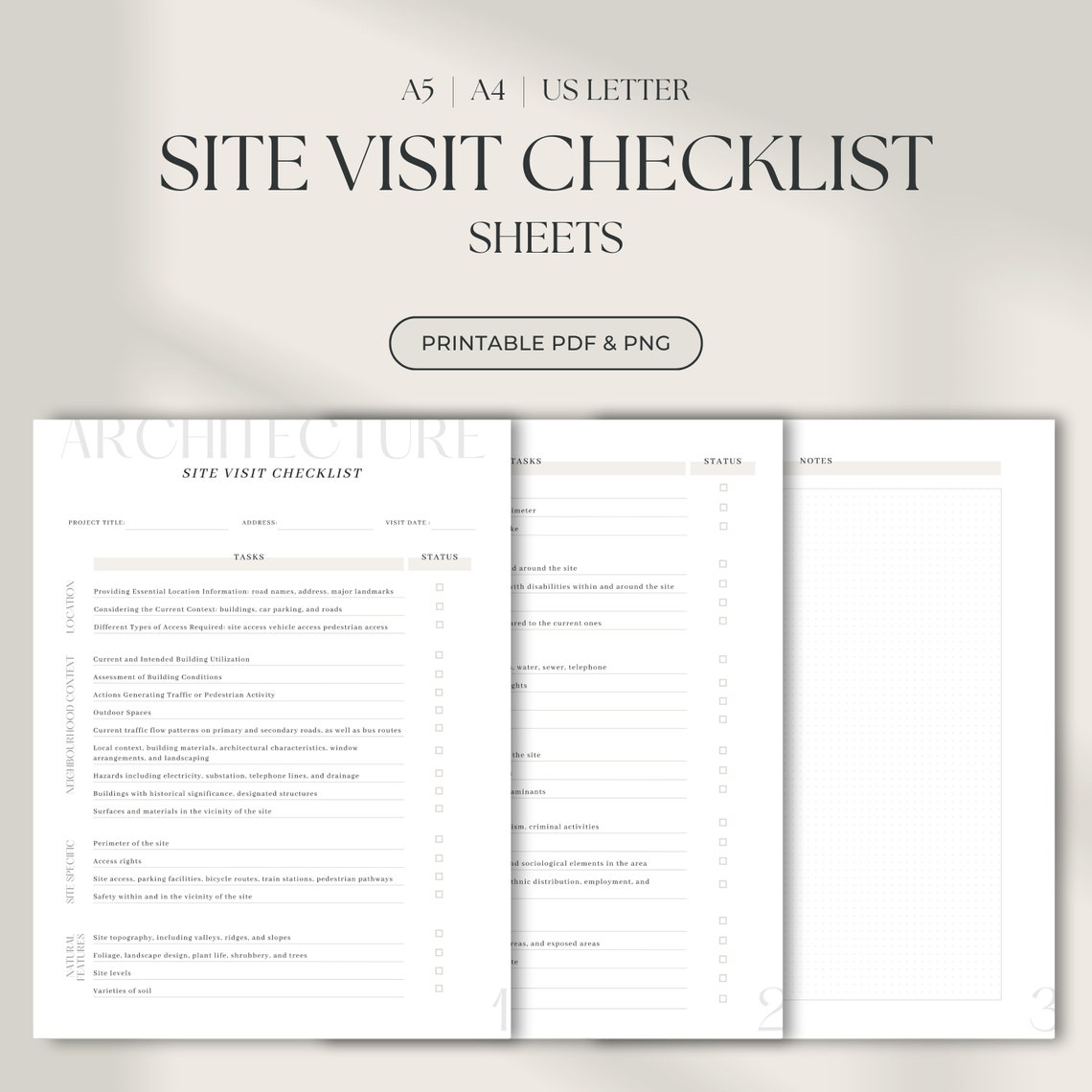 Architecture Site Analysis Site Visit Checklist | Architecture Project ...