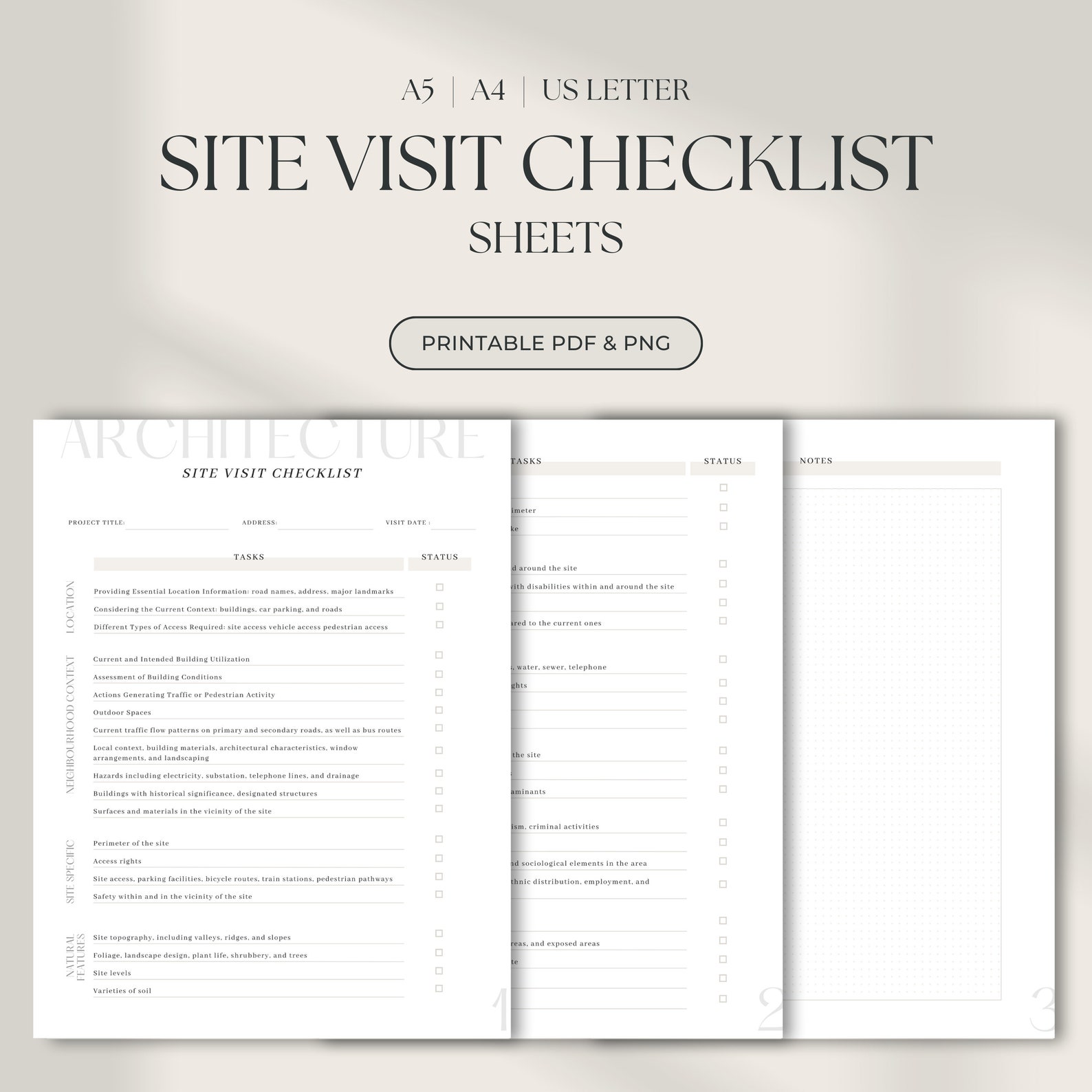 Architecture Site Analysis Site Visit Checklist | Architecture Project ...