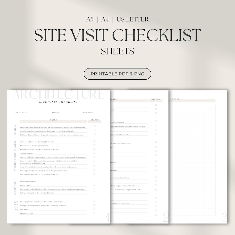 Architecture Site Analysis Site Visit Checklist | Architecture Project ...