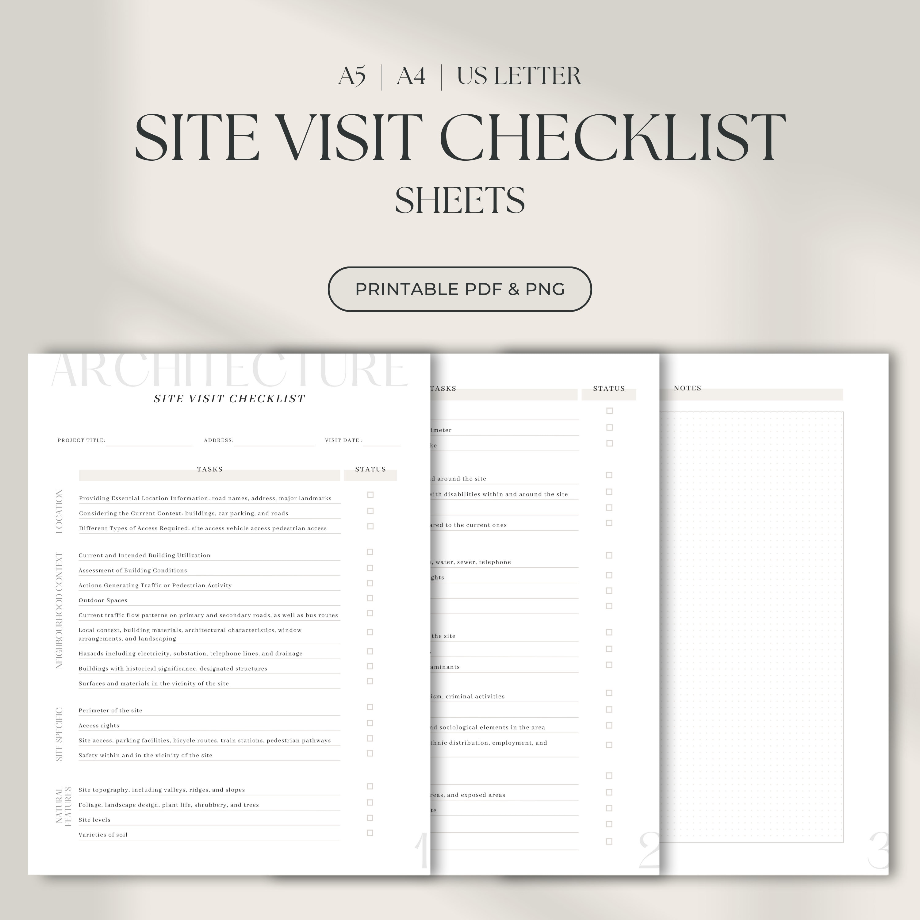 Architecture Site Analysis Site Visit Checklist | Architecture Project ...