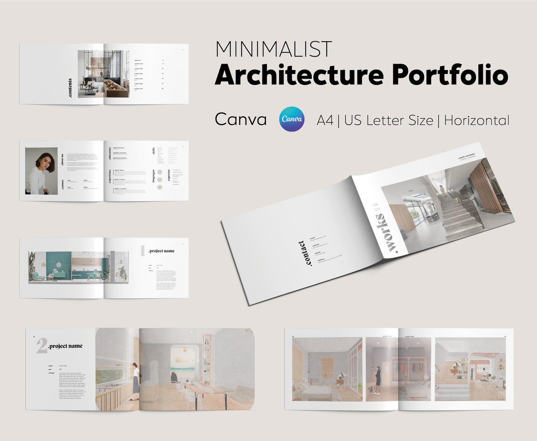 Minimalist Portfolio Template | Canva Architecture Portfolio Brochure ...