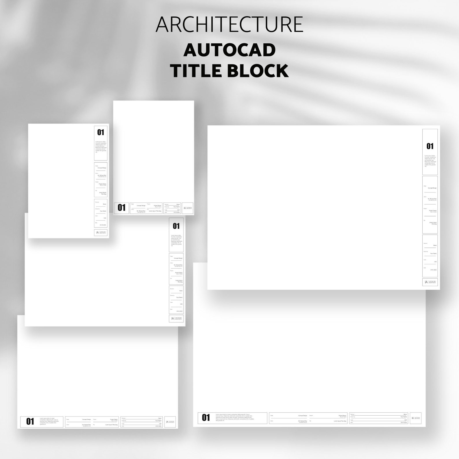Modernist Architect Title Block Templates | Autocad Title Block ...