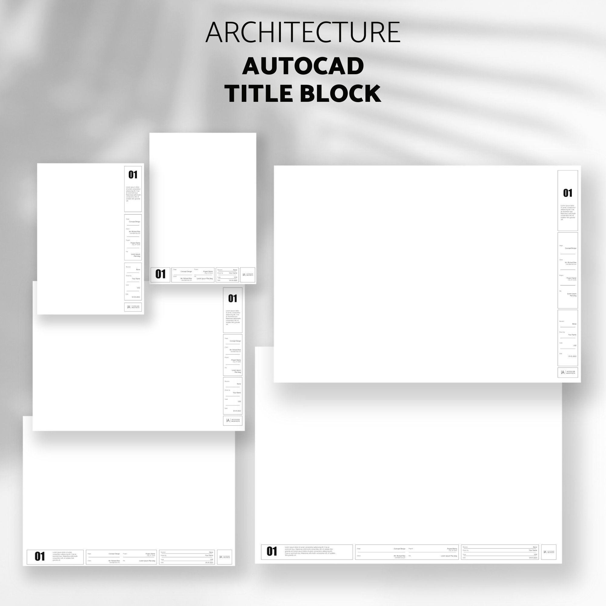 Modernist Architect Title Block Templates Autocad Title Block