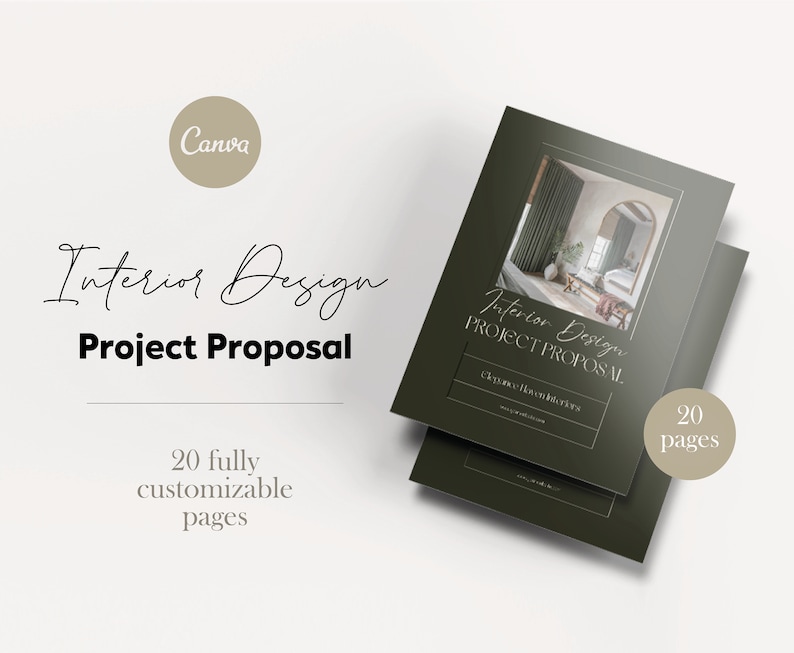 Interior Design Project Proposal | Client Project Editable Canva ...