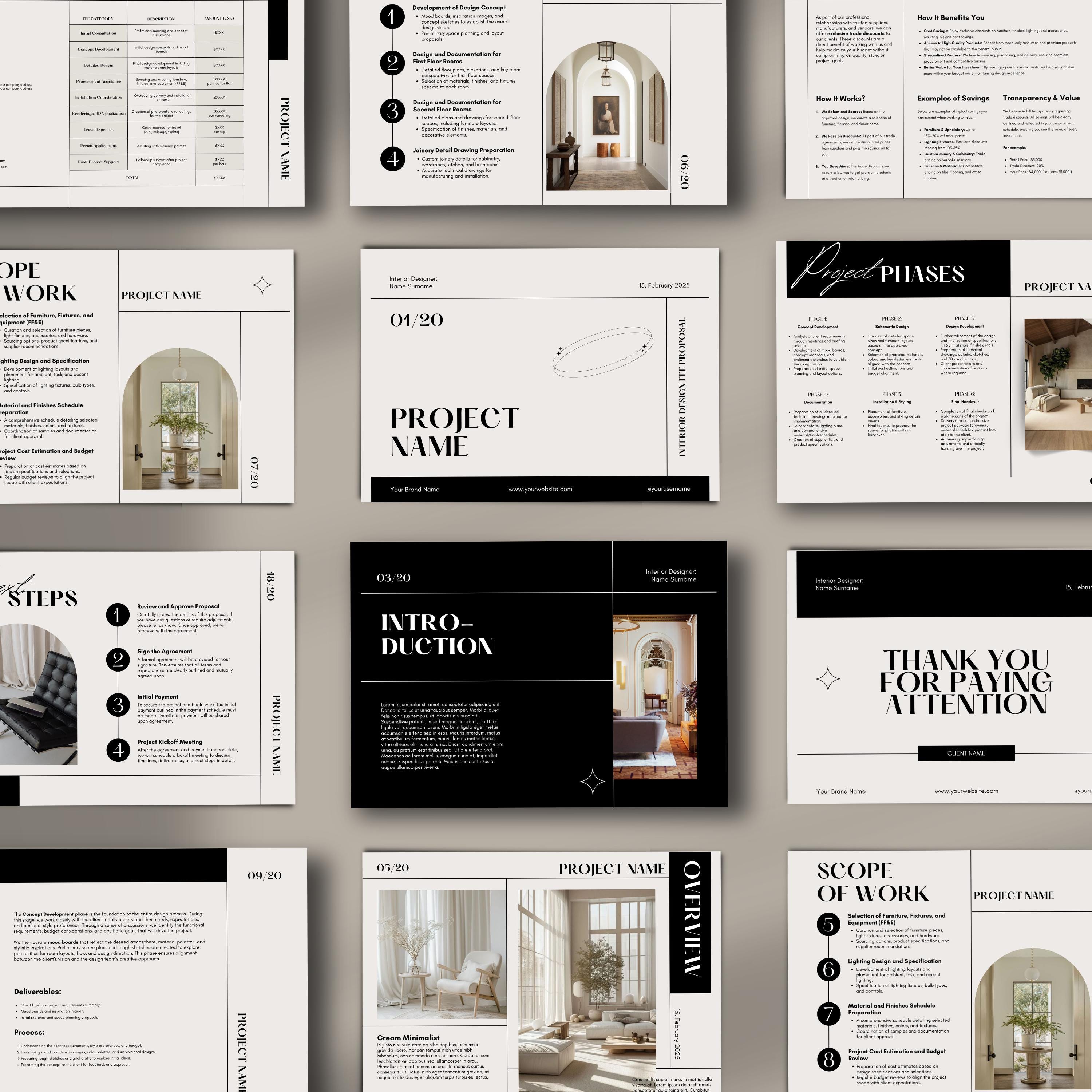 Interior Design Fee Proposal Template | Project Presentation ...