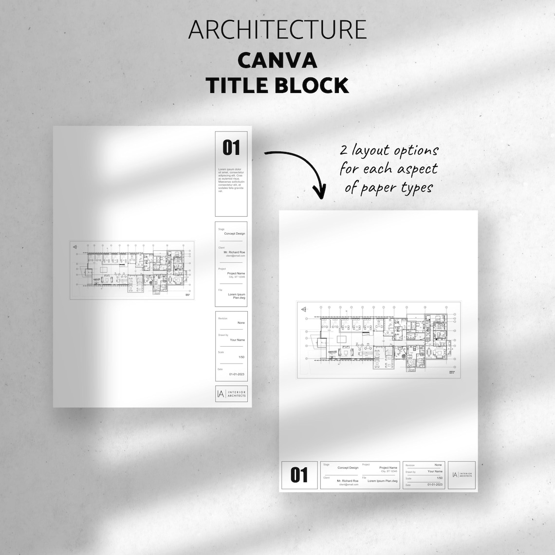 Modernist Architect Title Block Templates | Canva Title Block Template ...